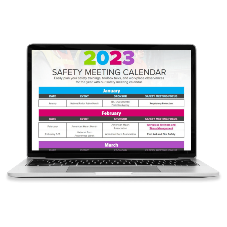 2023 workplace safety meetings calendar – BLR